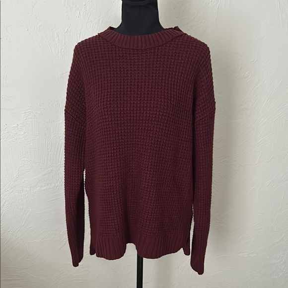 SO | Sweaters | So Red Crew Neck Sweater With Chunky Knit And Relaxed ...